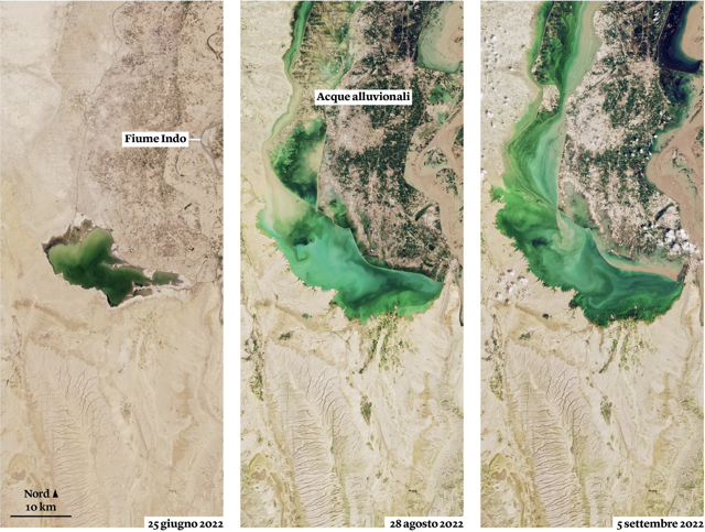 Lo straripamento del lago Manchar, in Pakistan - Internazionale